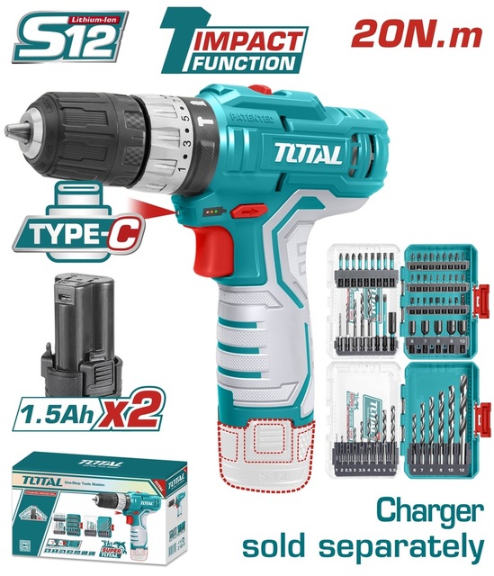 TOTAL Cordless impact drill (TOSLI241197E)