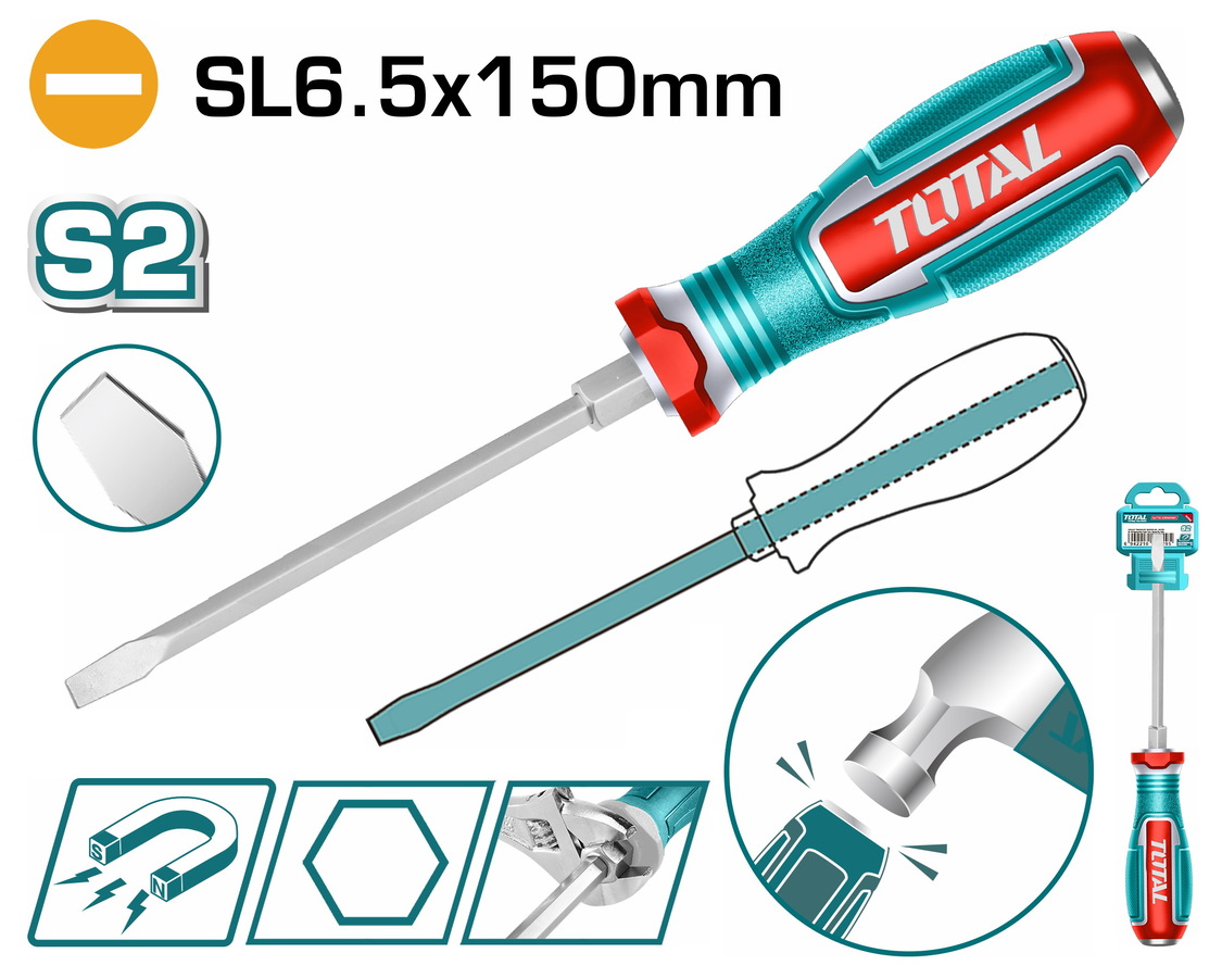 TOTAL Slotted go-through screwdriver (TGTSL6150)