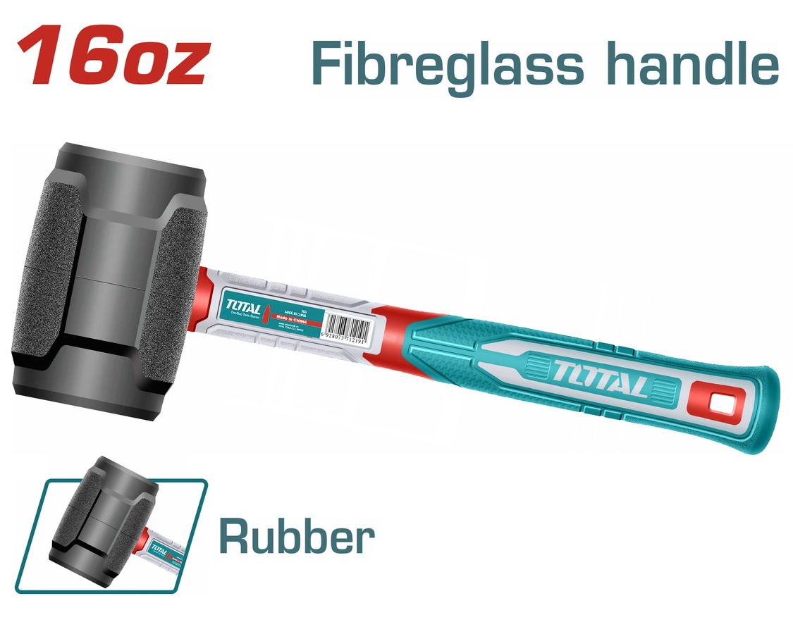 TOTAL Rubber hammer 450gr (THRUH6816)