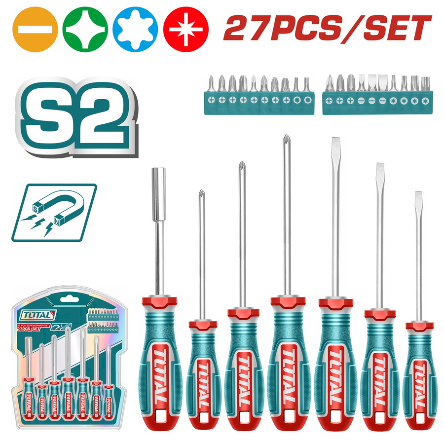 TOTAL 27 Pcs Screwdriver set ONE PROMOTION (TKSDS2726)