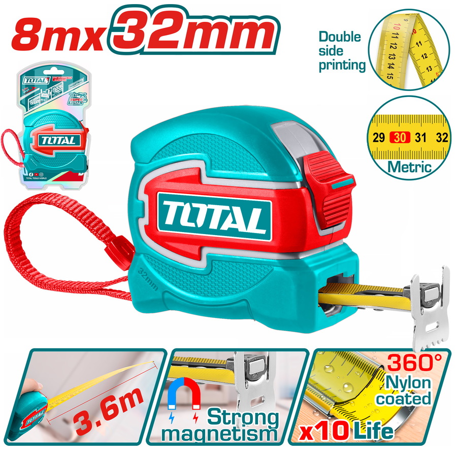 TOTAL Steel measuring tape (TMT80832M)