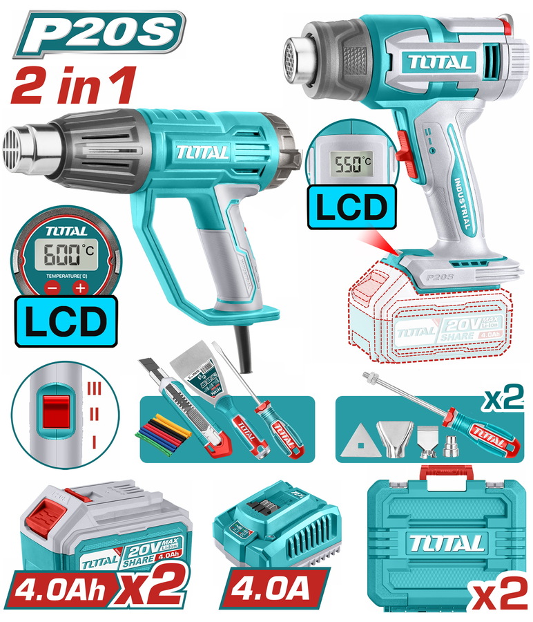 TOTAL Heat gun combo kit (TOSLI241188E)