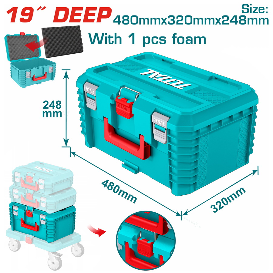TOTAL 19" Stackable Tool Box (TPBXS103)