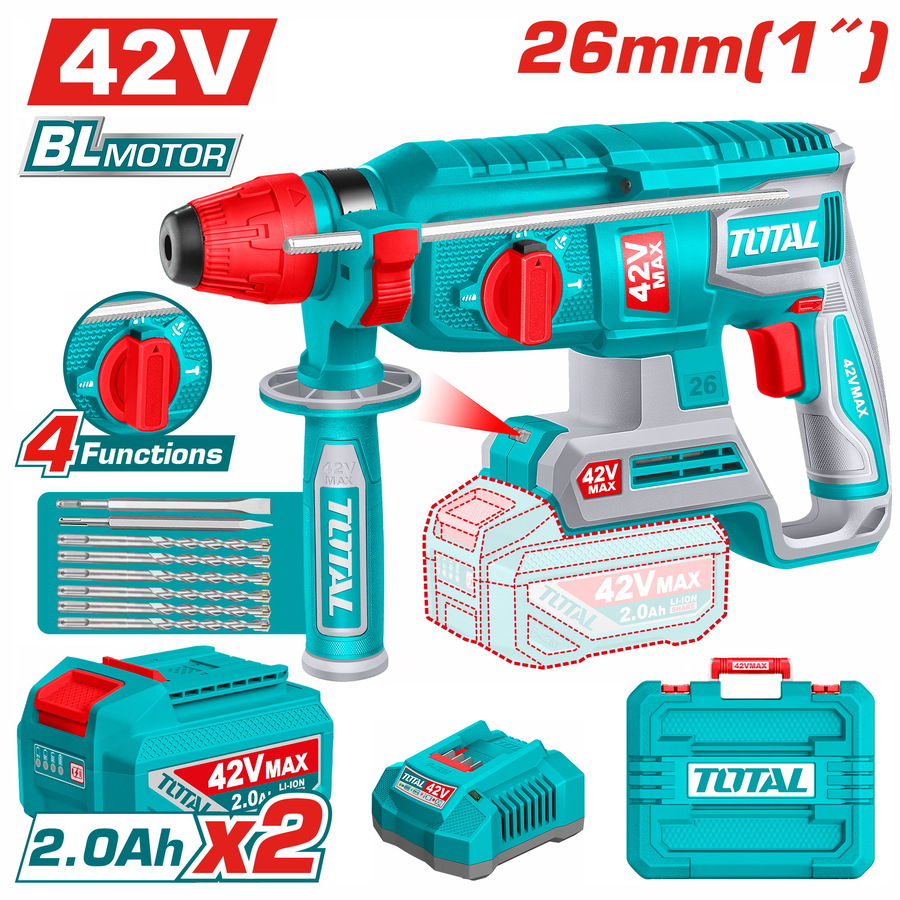 TOTAL Cordless rotary hammer (TRHLI422682E)